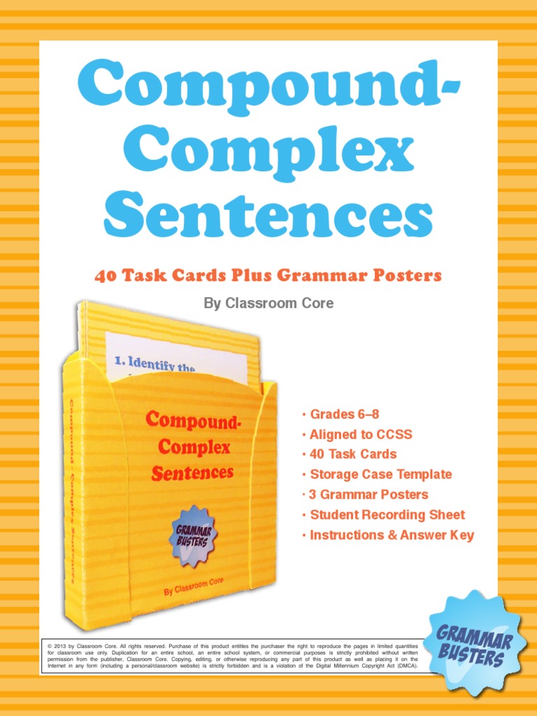 3 Compound-Complex Sentences by Classroom Core | PDF | Semantic Units | Syntax