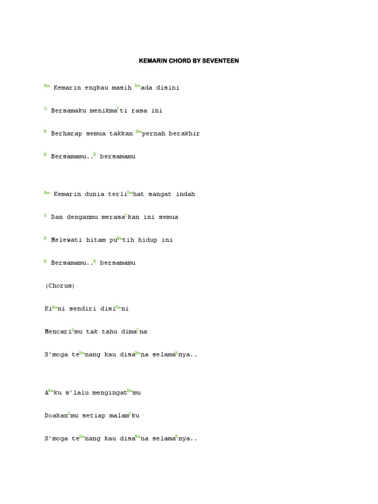 Kemarin Chord by Seventeen | PDF
