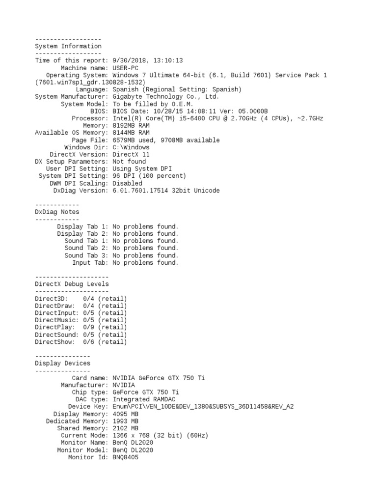 Dxdiag | PDF | Codec | Device Driver