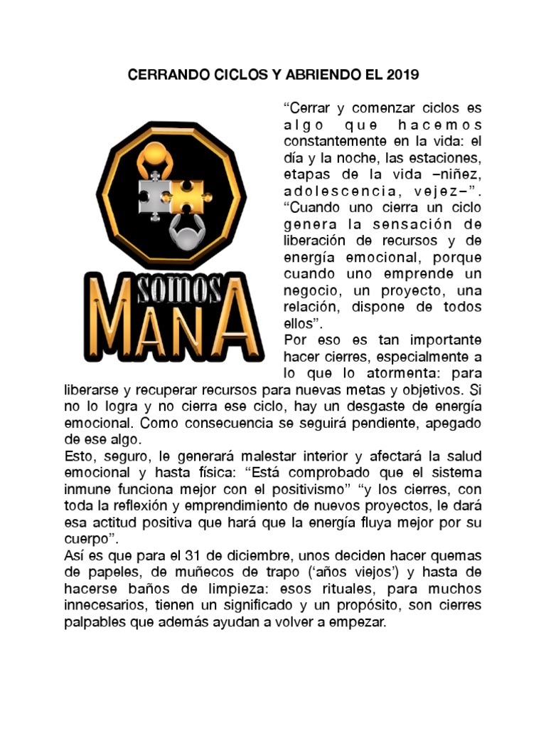 Ritual Cierre | PDF | Rituales | Vida