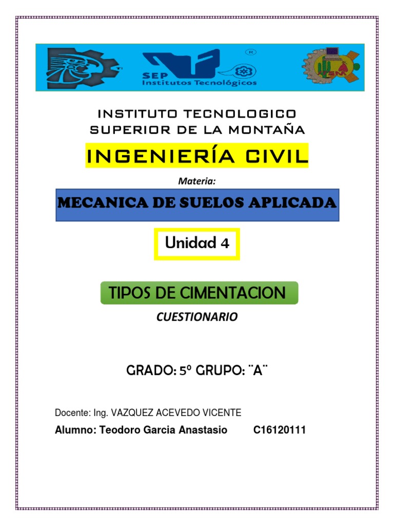 Ejercicios de Geotecnia II Mecánica de Suelos | PDF | Fundación ...