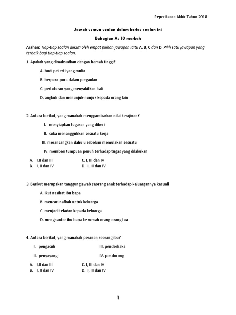 Soalan Pat Ting 2 - 18 PM | PDF | Karier & Perkembangan