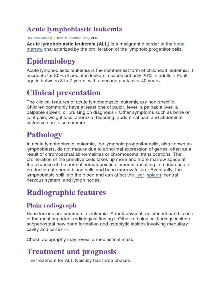 Pediatric Leukemia Overview | PDF | Leukemia | Bone Marrow