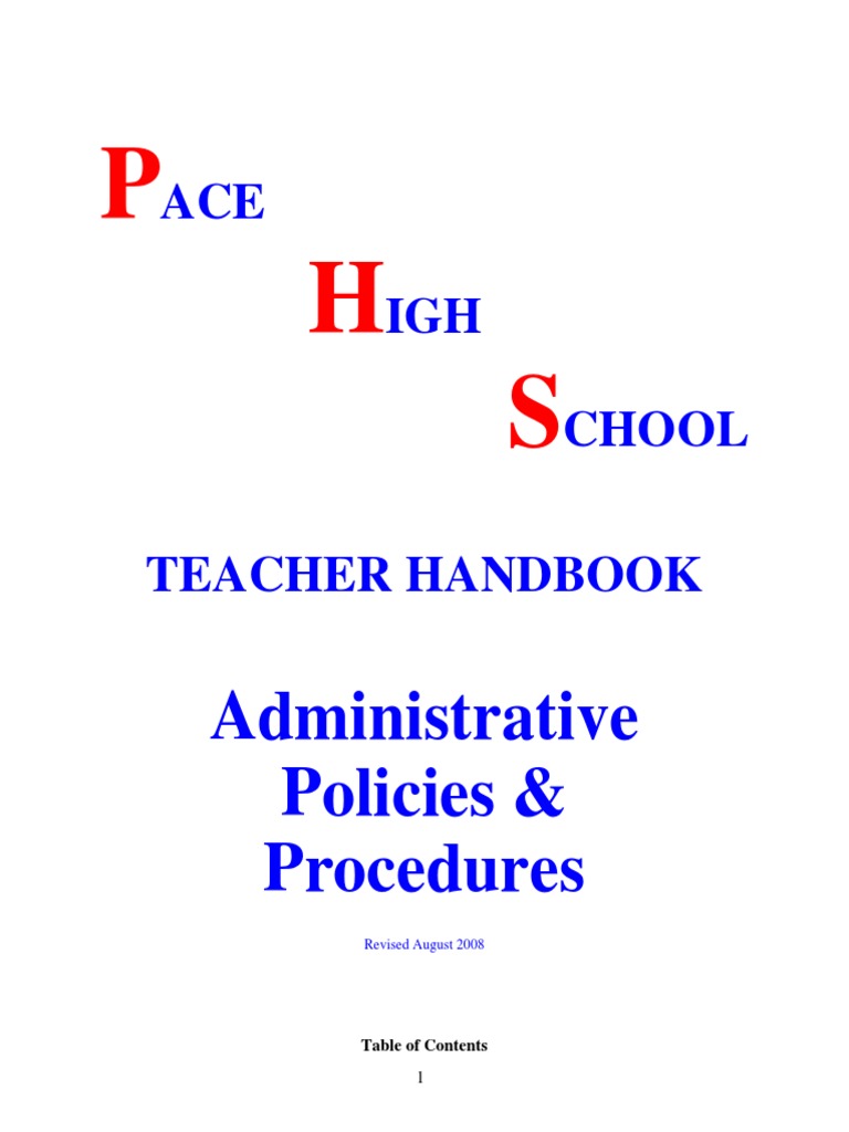 School Teacher Handbook | PDF | Sick Leave | Teachers