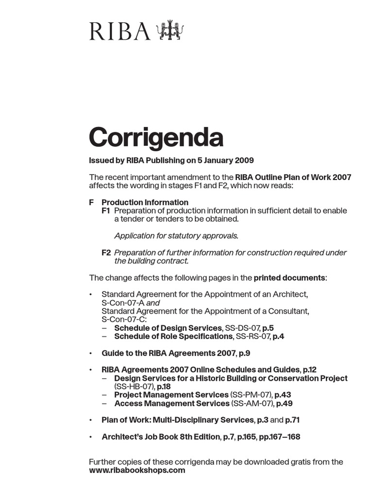 Riba 2007 | PDF | Construction Management | Specification (Technical ...