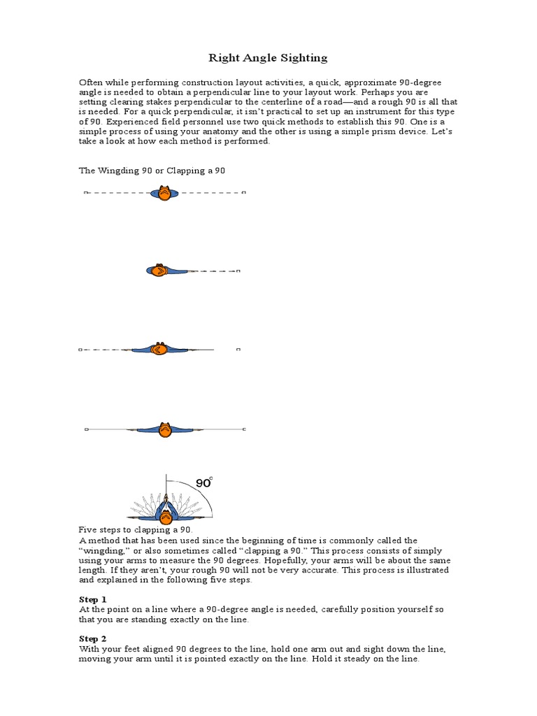 Right Angle Sighting: Step 1 | PDF | Angle | Optics