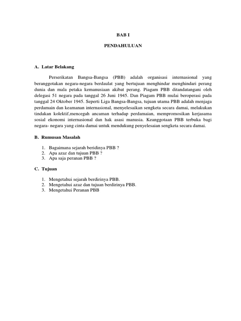 Makalah Peranan PBB | PDF | Politik