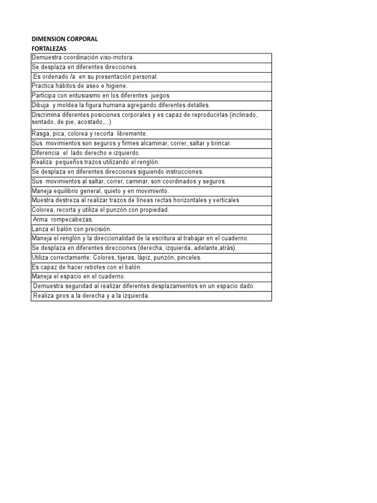 Descriptores Dimension Corporal | PDF | Ocio | Deportes