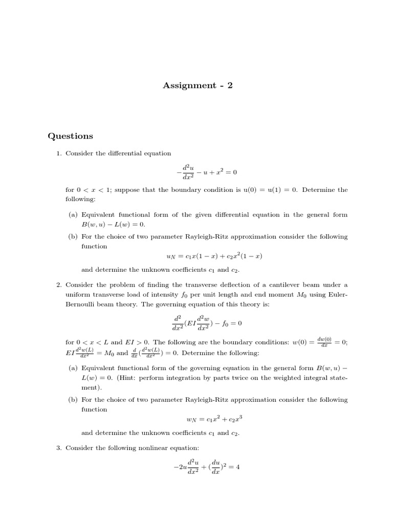 Assignment 2 | PDF | Equations | Analysis