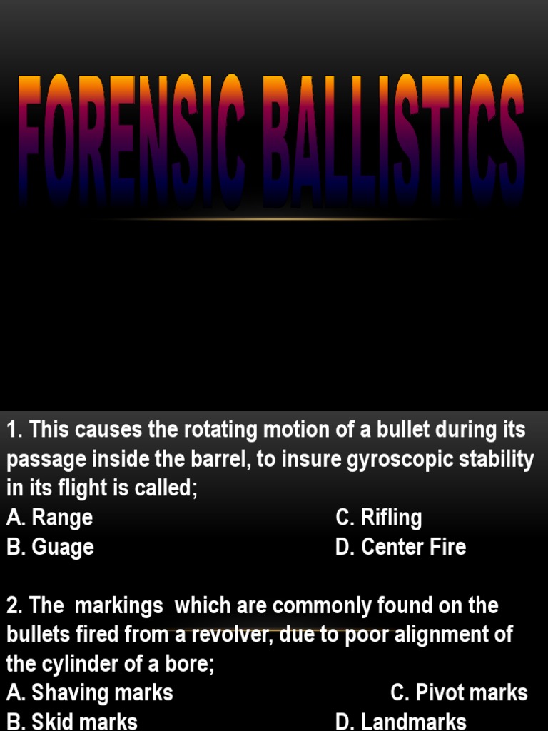 Firearm Identification Exam Practice Test | PDF | Gun Barrel ...