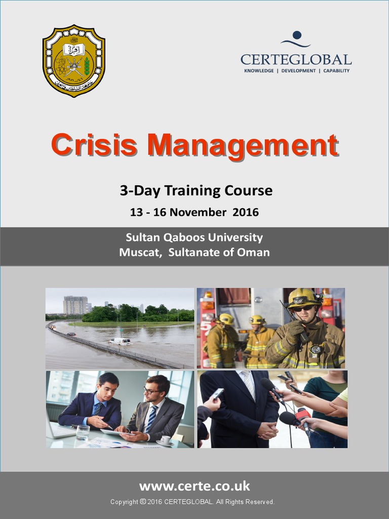 Crisis Management Course-Slides | PDF | Crisis Management | Bureau Of ...