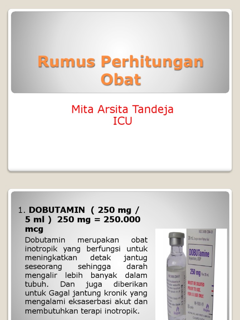 Rumus Perhitungan Obat Sr. Vivi | PDF