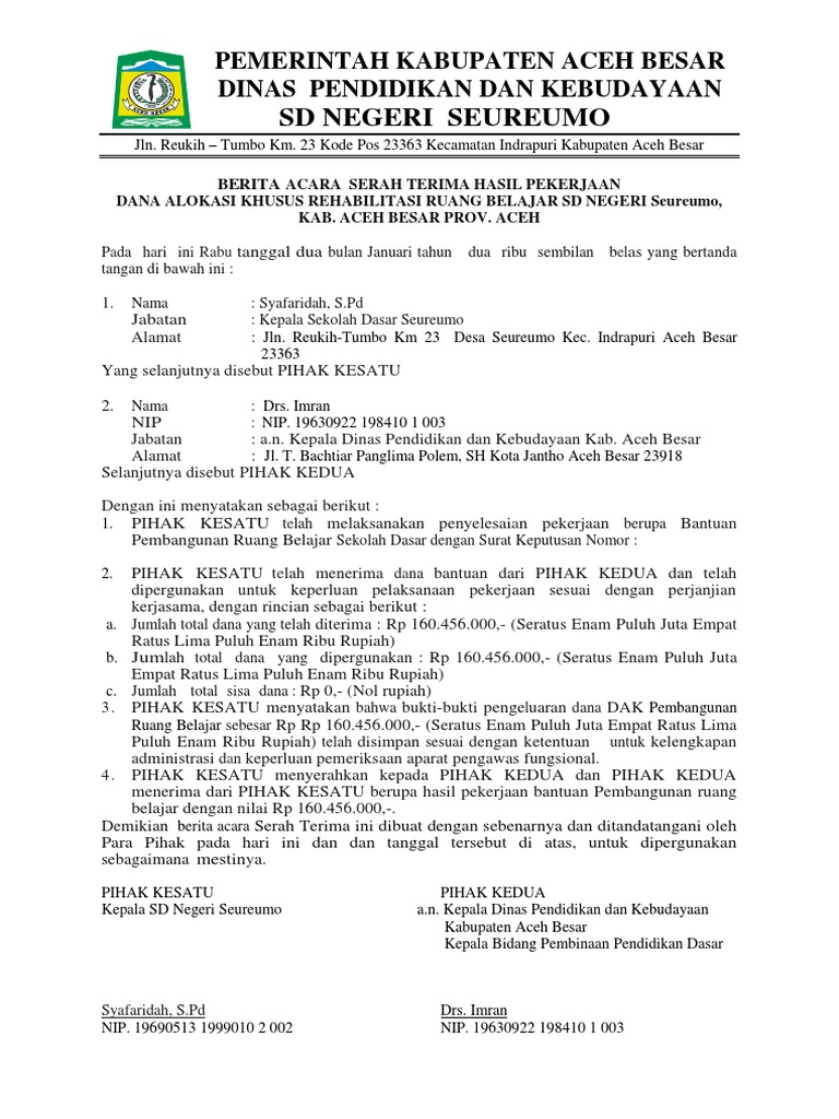 Bast Hasil Pekerjaan | PDF