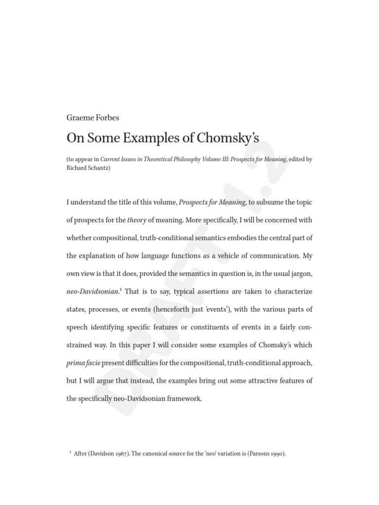Chomsky Examples | PDF | Semantics | Phrase