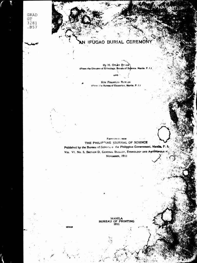 An Ifugao Burial Ceremony | PDF | Burial