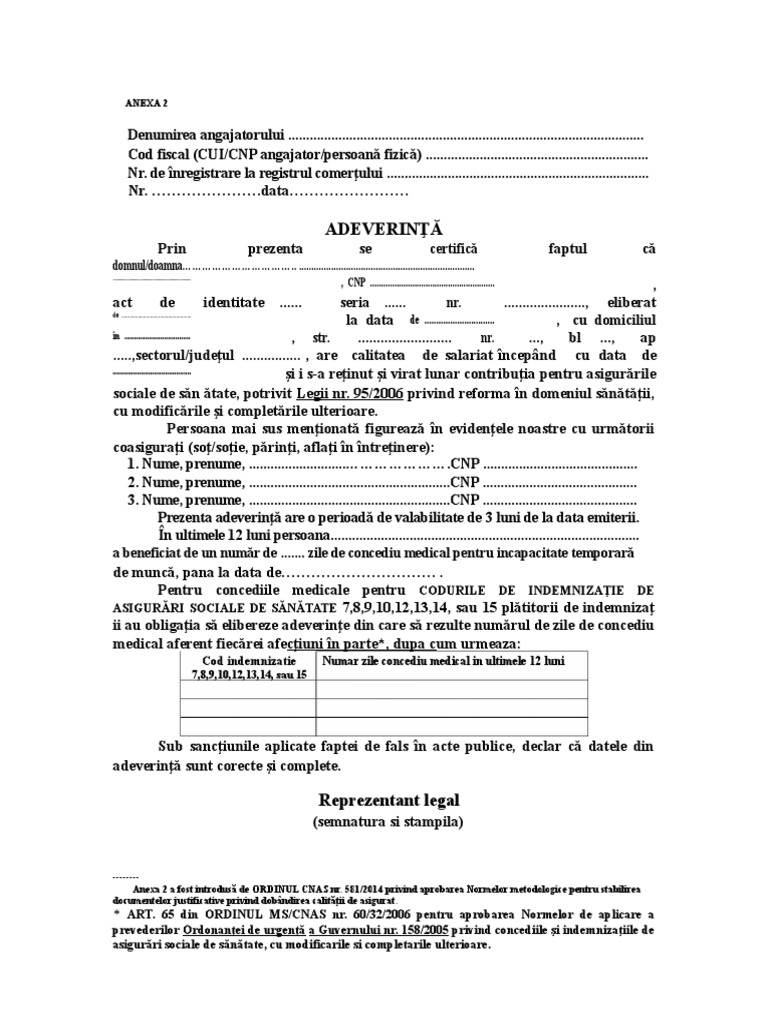 Adeverinta Zile Concediu Medical Ultimele 12 Luni | PDF