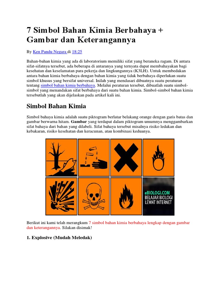 7 Simbol Bahan Kimia Berbahaya | PDF