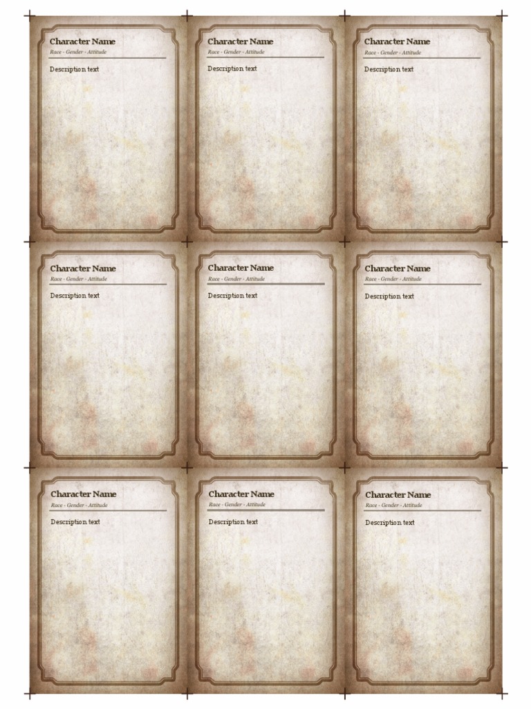 NPC Descriptions Card | PDF