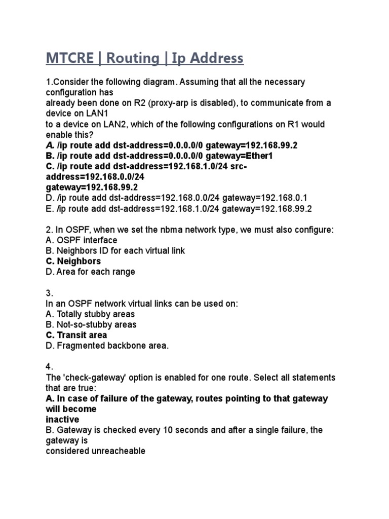 Mtcre PDF | PDF | Routing | Ip Address
