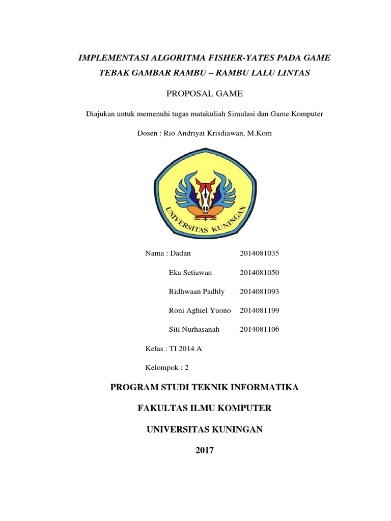 Proposal Game Tebak Rambu Lalu Lintas | PDF | Game & Aktivitas