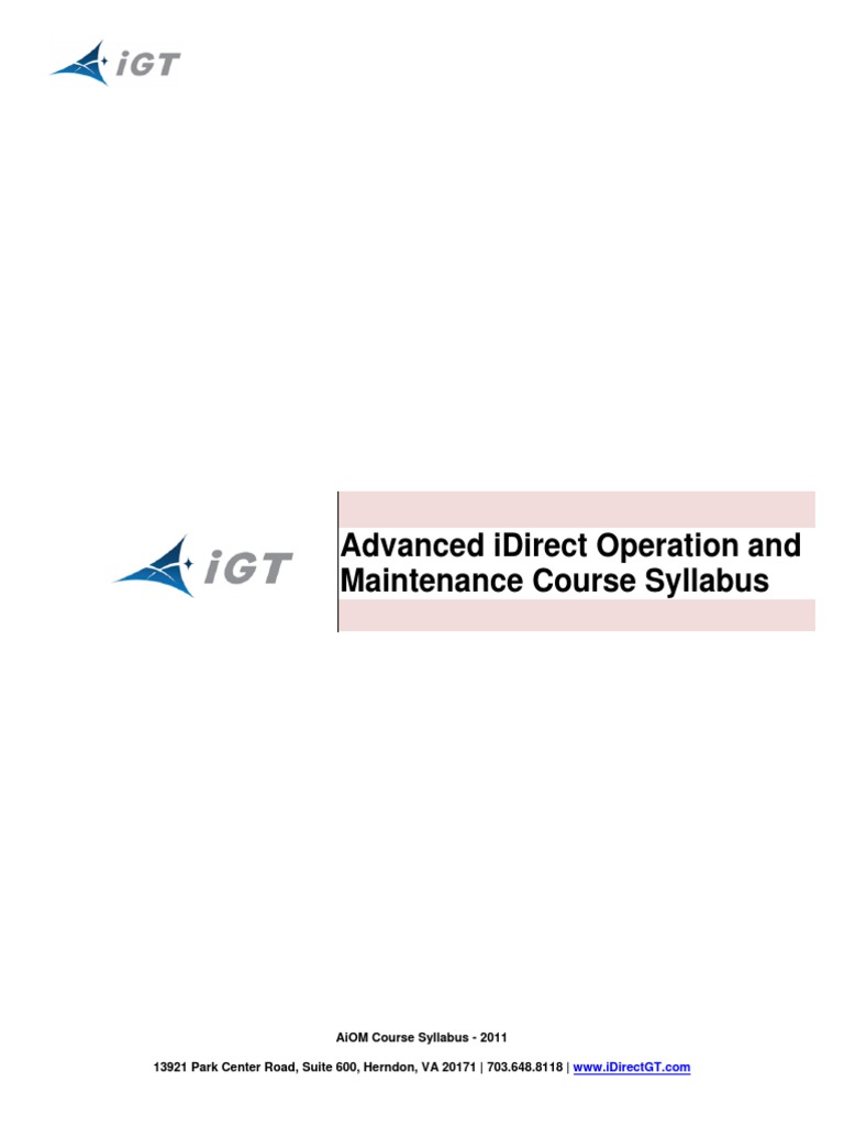 280 Advanced IOM Course Syllabus 20100316M IGT | PDF | Network ...