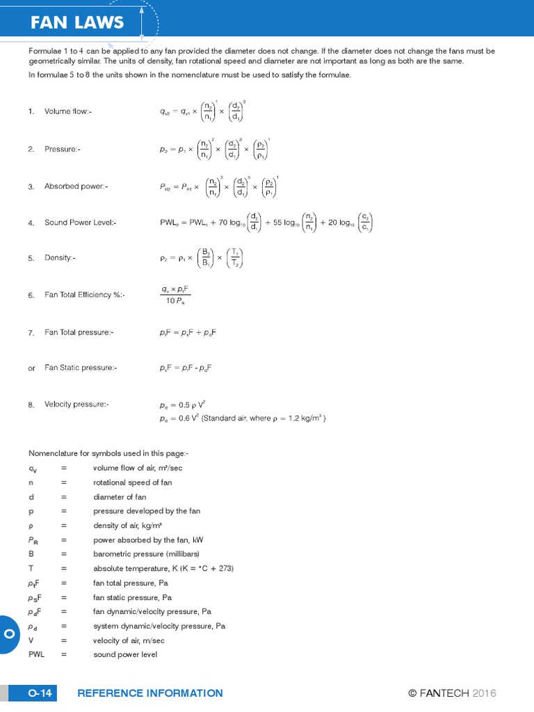 Fan Laws: Reference Information | PDF | Science & Mathematics
