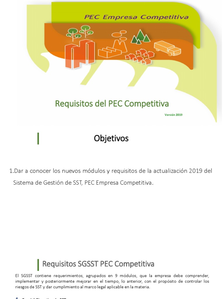 Presentación SGSST PEC Competitiva V 2019 V8 - Requisitos | PDF ...