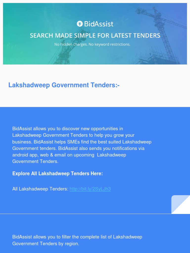 Lakshadweep Tenders - BidAssist | PDF | Finance & Money Management