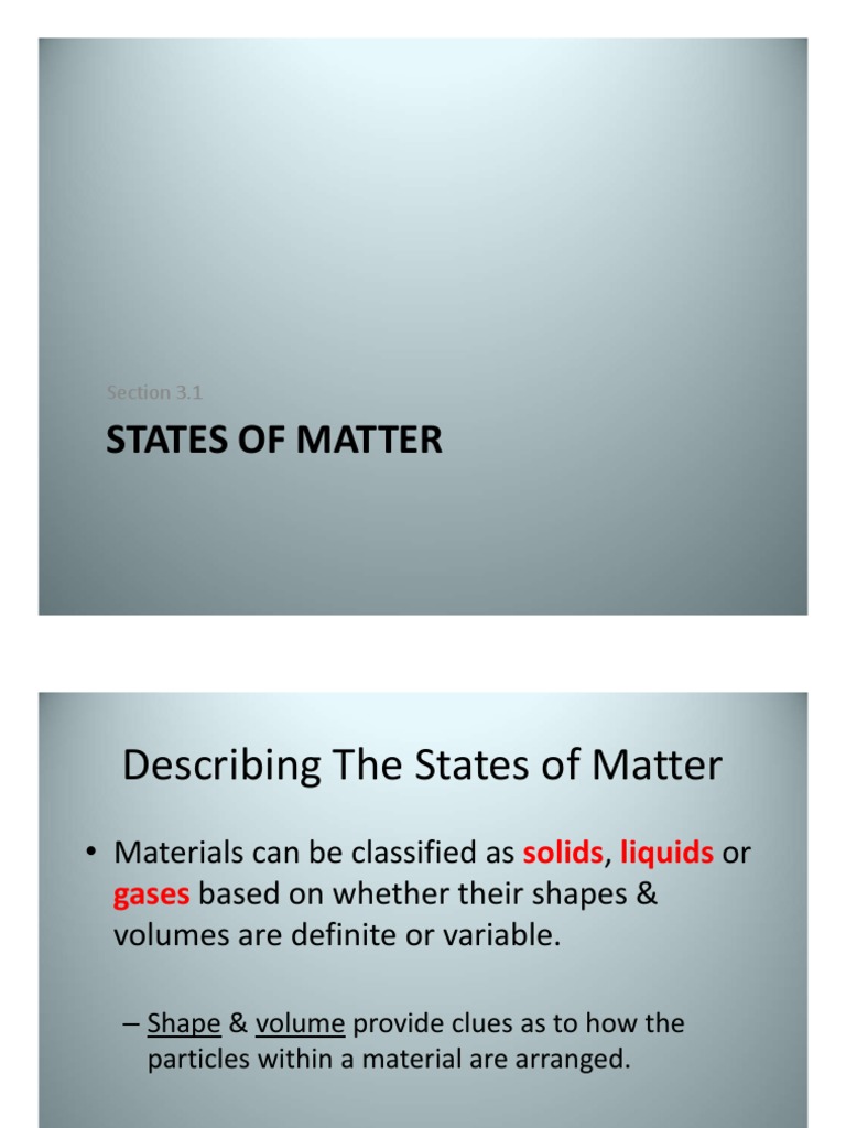Understanding States of Matter | PDF | Phase (Matter) | Gases