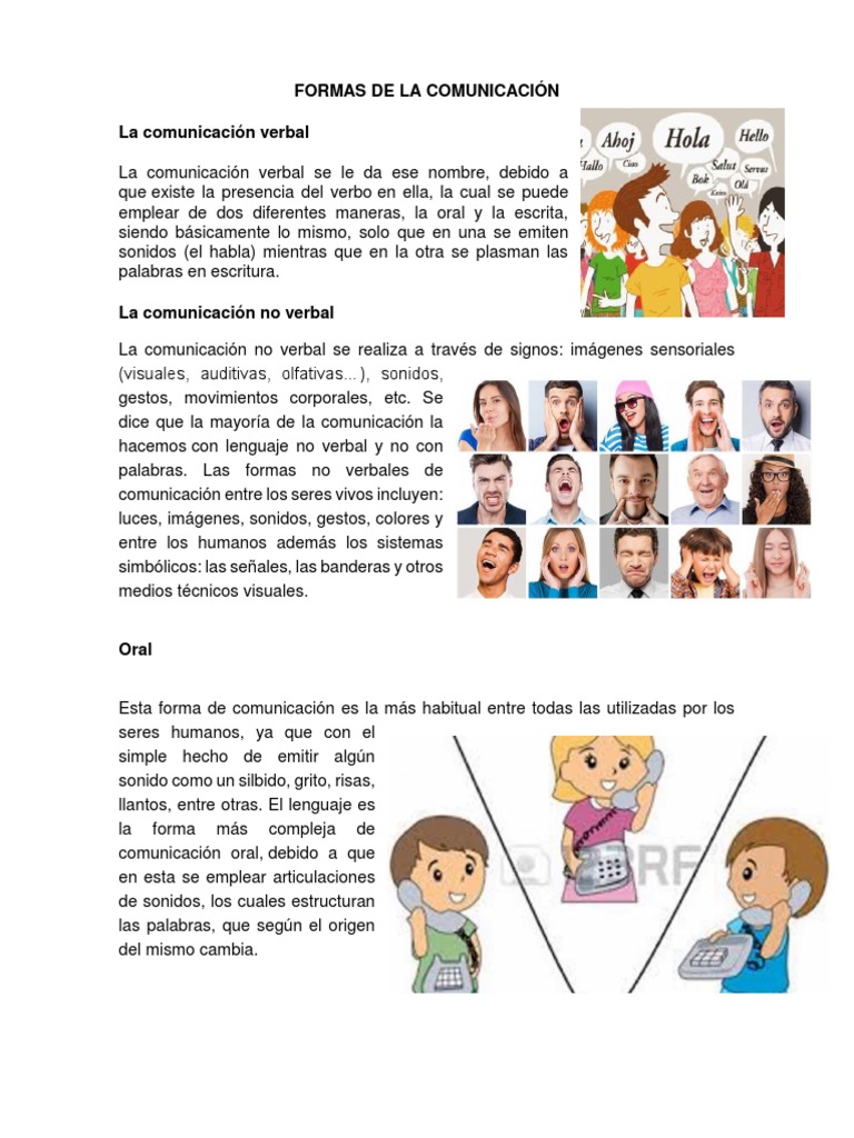Formas de La Comunicación | PDF | Comunicación no verbal | Comunicación