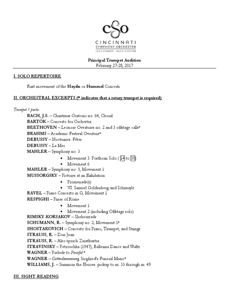 Repertoire List | PDF