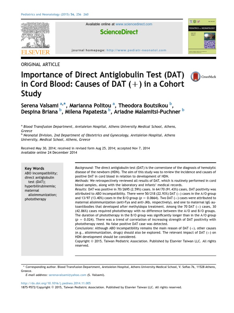 DAT Neonatal | PDF | Body Fluids | Health Sciences