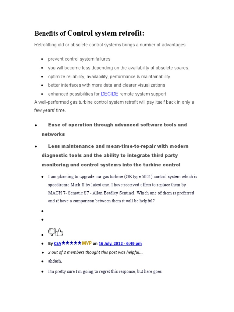 Benefits of Control System Retrofit | PDF | Reliability Engineering ...