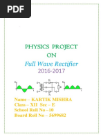 Full Wave Rectifier Class 12 Project | PDF | Rectifier | Diode