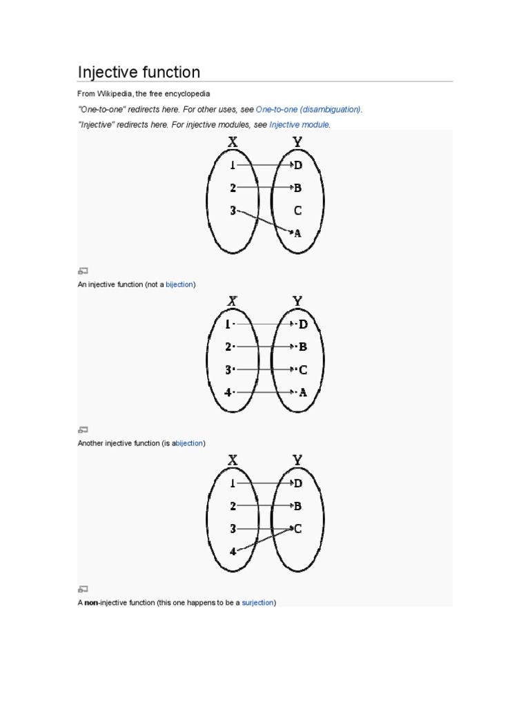 Injective Function | PDF | Function (Mathematics) | Mathematical Structures