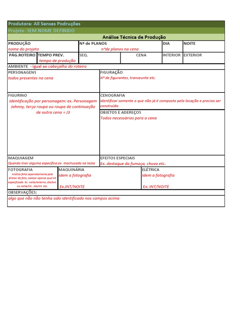 Ficha de Gravacao | PDF | Roteiro