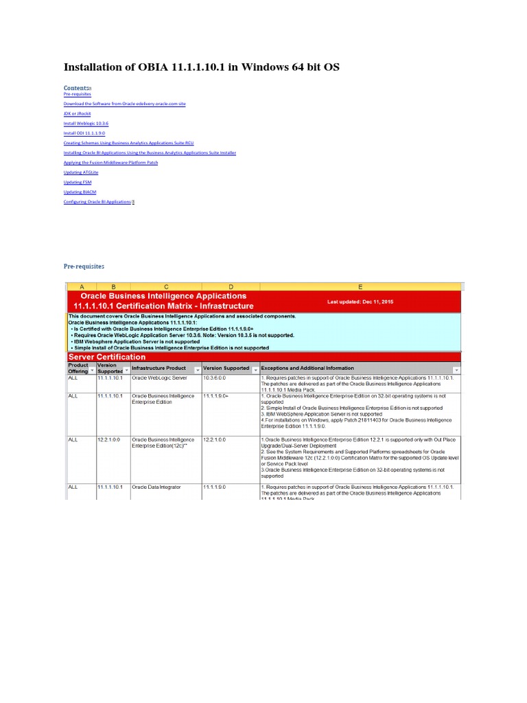 Installation of OBIA 1111101 On Windows | PDF | Zip (File Format ...