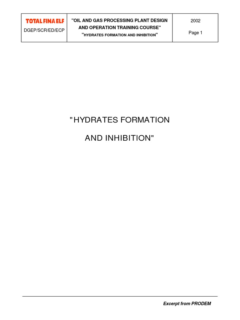 Hydrates Formation and Inhibition | PDF | Natural Gas | Phase (Matter)