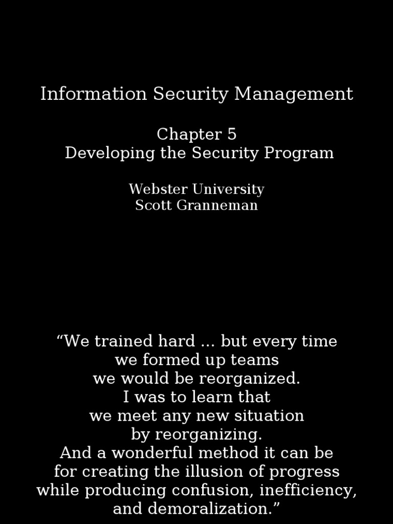 Information Security Management: Developing The Security Program | PDF ...