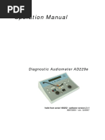 AD629 Audiometer User Manual | PDF | Hearing | Signal To Noise Ratio