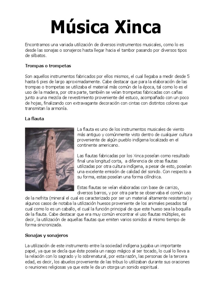 4 Musica Xinca | PDF | Flauta | Trompeta