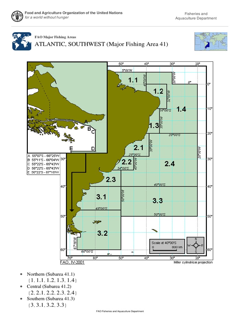 FAO Major Fishing Area 41 Overview | PDF | Longitude | Latitude