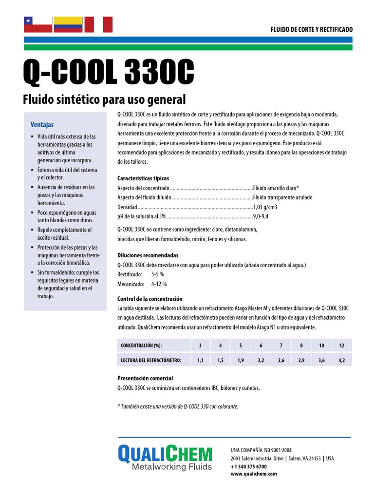 Brochure Q-Cool 330 6f223 | PDF | Agua | Sustancias químicas