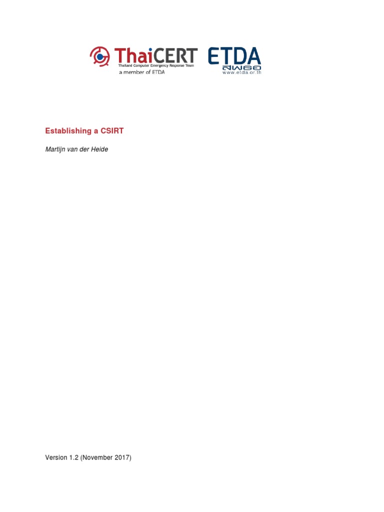 Establishing CSIRT v1.2 | PDF | Computer Security | Security