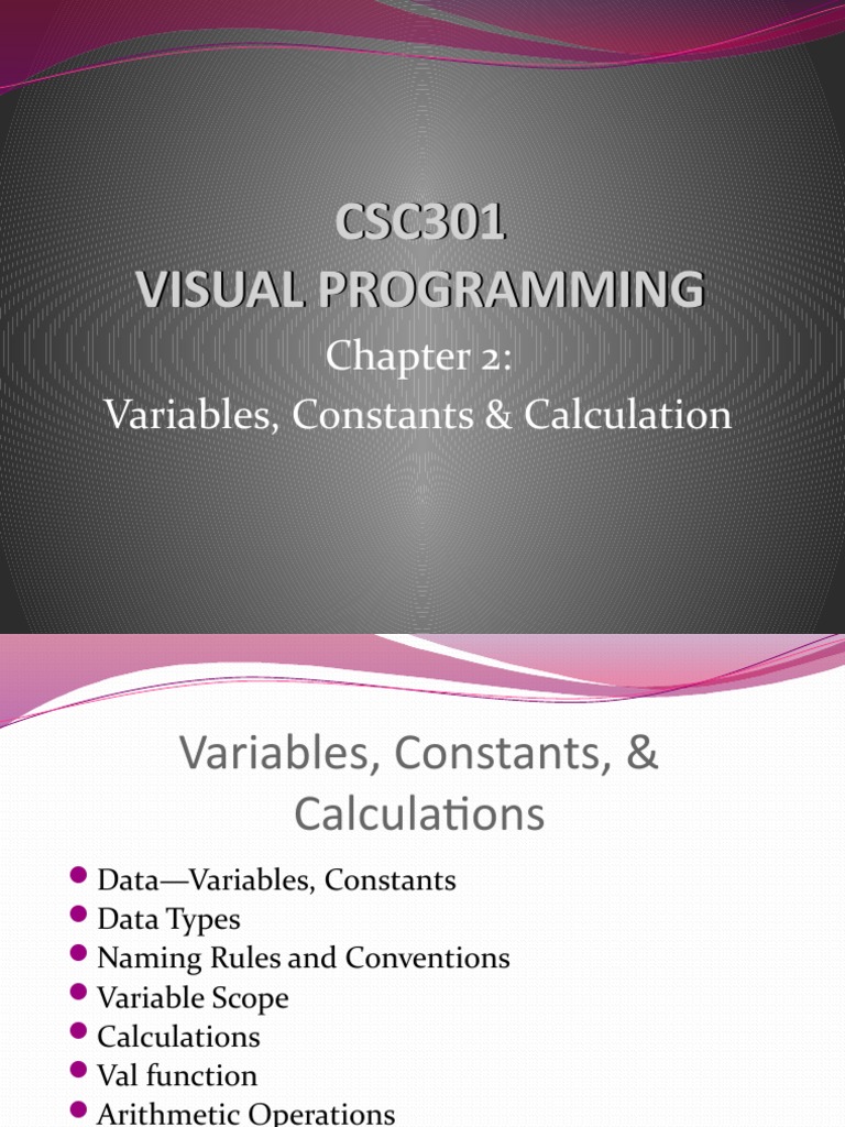 Csc301 2 Variables Constants And Calculation Variable Computer Science Data Type 1765