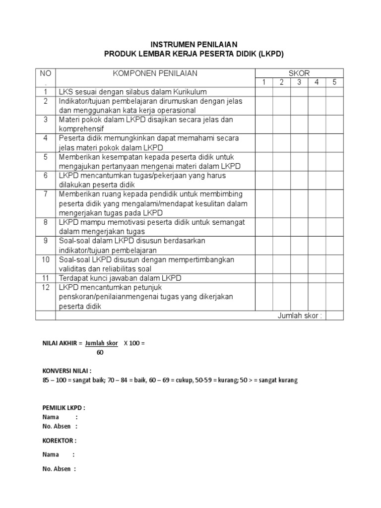 Instrumen LKPD | PDF