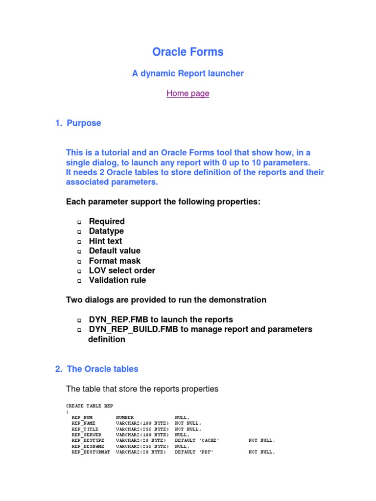 Oracle Forms: A Dynamic Report Launcher | PDF | Oracle Database ...