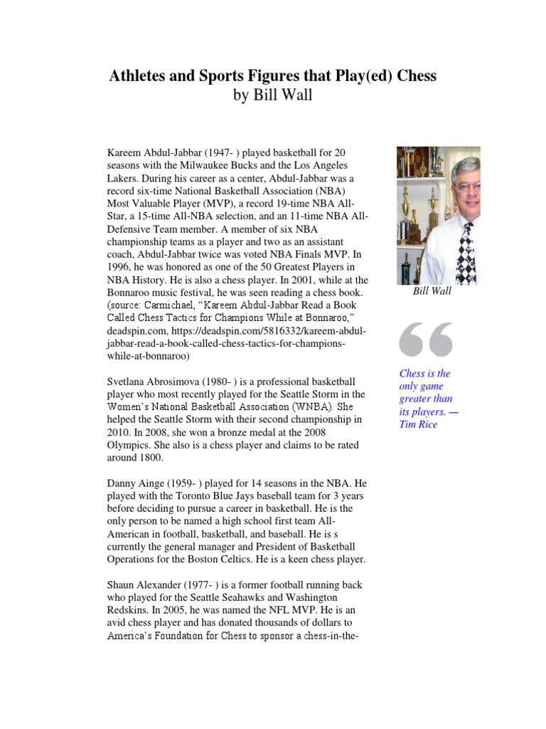 Athletes and Sports Figures That Play | PDF | National Basketball ...