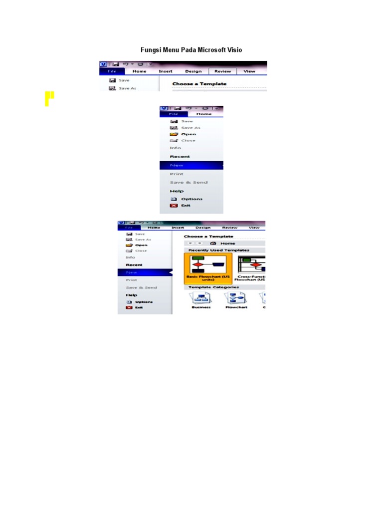 Fungsi Menu Pada Microsoft Visio | PDF | Seni