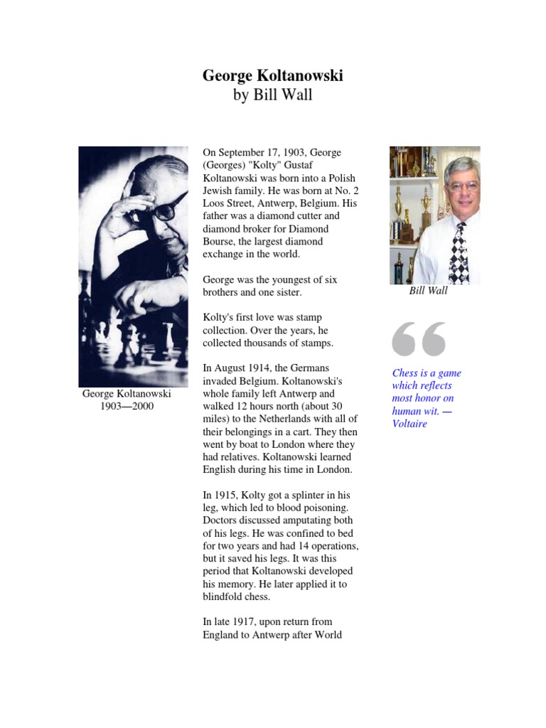 George Koltanowski | PDF | Chess Players | Chess People